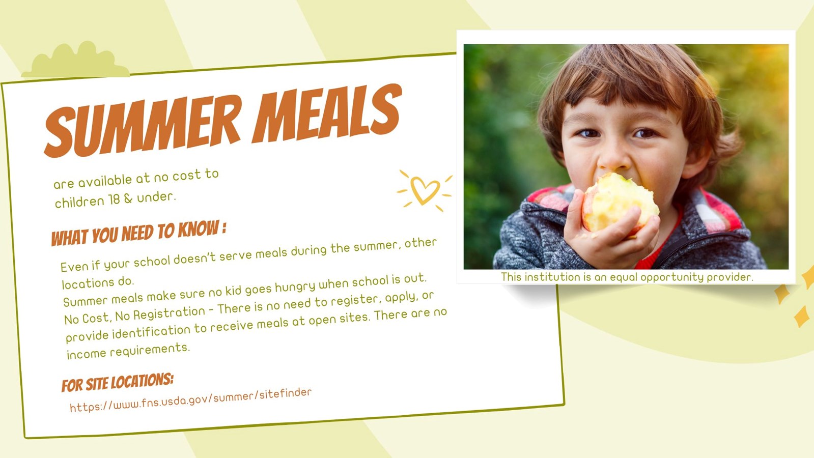Summer Meal Resources for Families